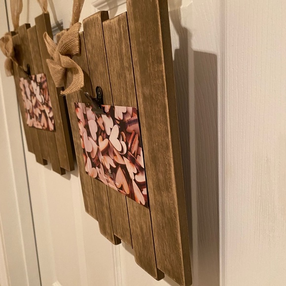 Burnes Of Boston | Wall Decor | Wood Hanging Photo Frames With Burlap ...